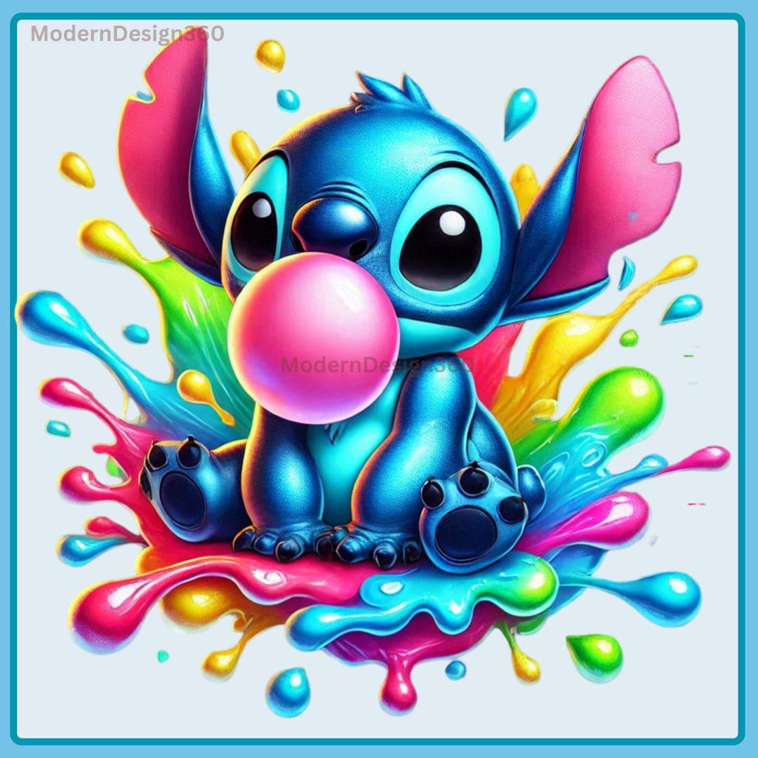 Stitch Bubblegum Design | Cute Stitch Clipart | PNG File | Lilo and ...