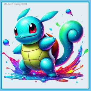 Squirtle Watercolor Splash, Clipart Images, Graphics and Artwork ...