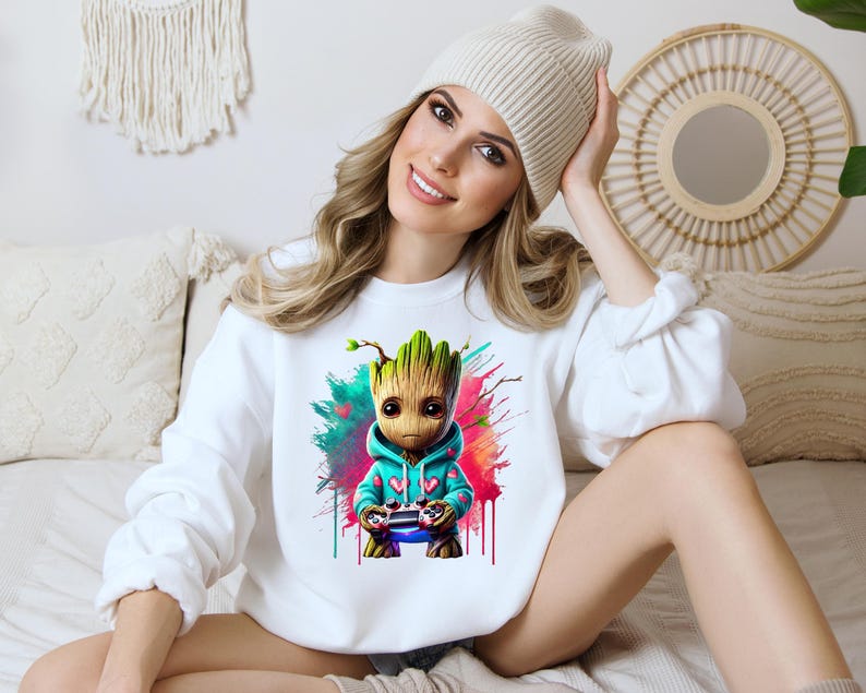 Baby Groot Gamer Watercolor Splash | Clipart Images | Graphics and ...