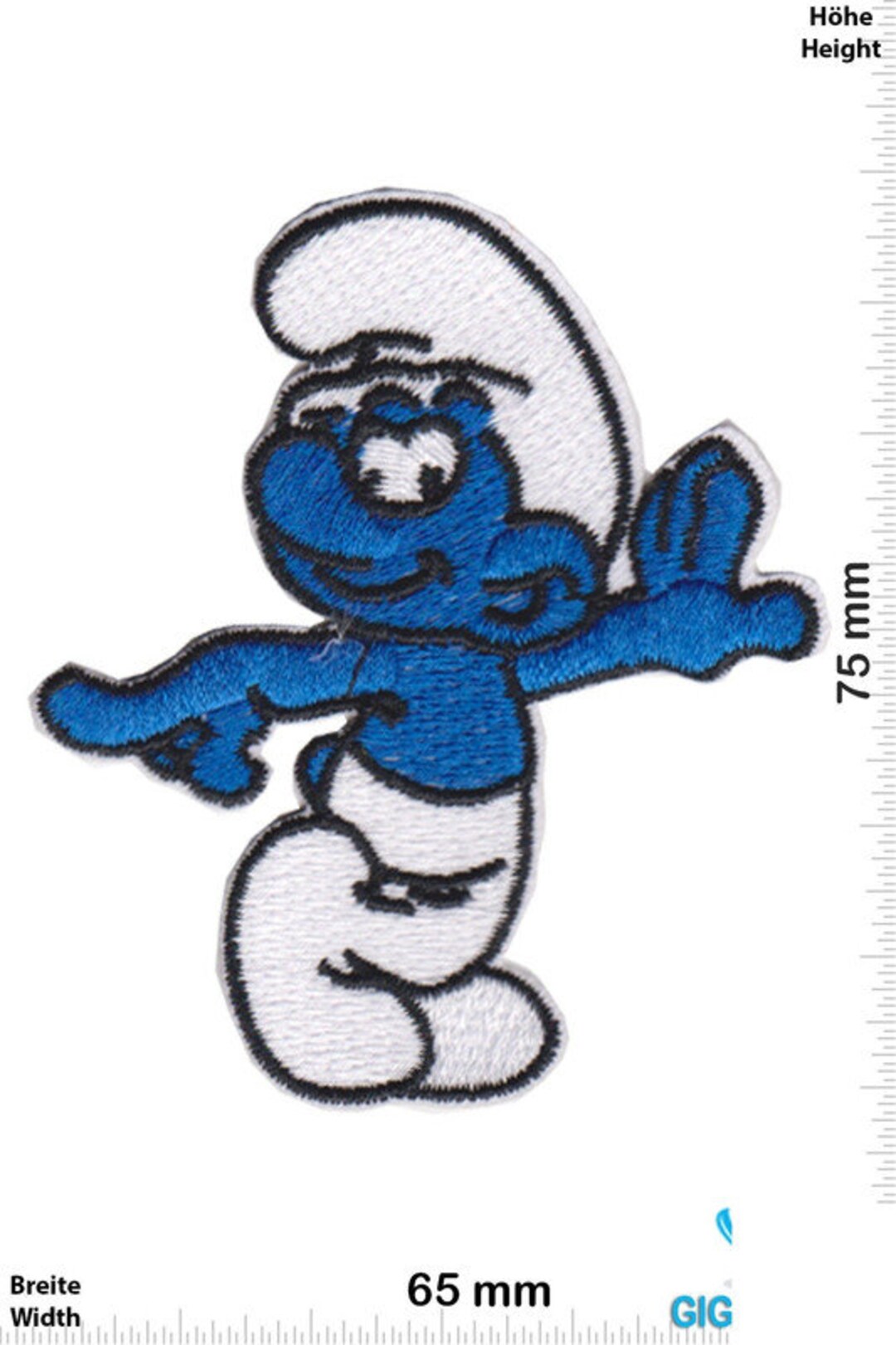 Schluempfe Smurf Smile the Smurfs Embroidered Patch Badge Applique Iron ...