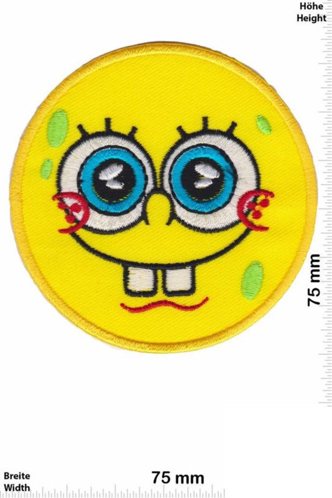 Spongebob Squarepants Smile Round Embroidered Patch Badge Applique Iron ...
