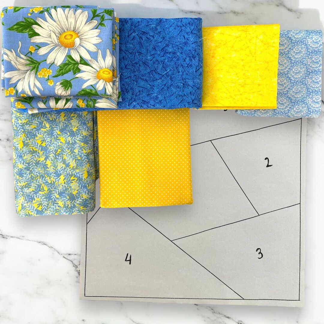 Crazy Quilt Paper Piecing Block Kit, Sunny Meadow Collection, Pre-cut ...