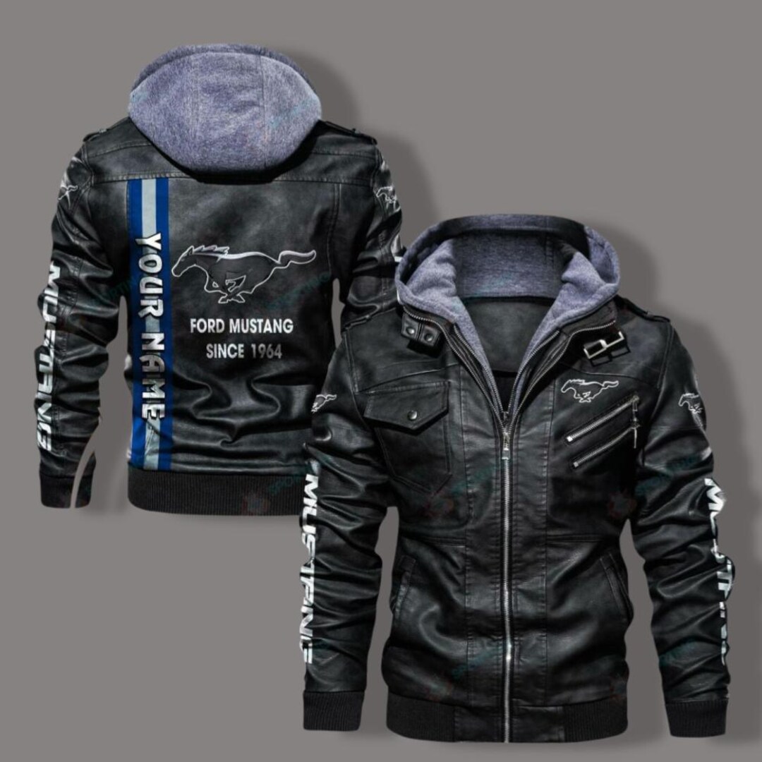 Ford Mustang Leather Jacket, Personalized Mens All Over Print Jacket ...