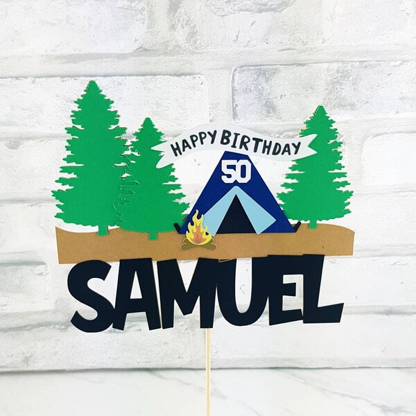 Camping Cake Topper - Etsy