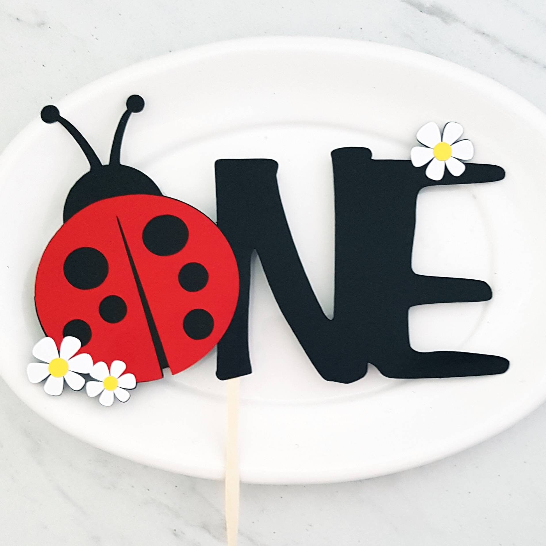 First Birthday Ladybug Cake Topper. One Cake Topper. Ladybug - Etsy