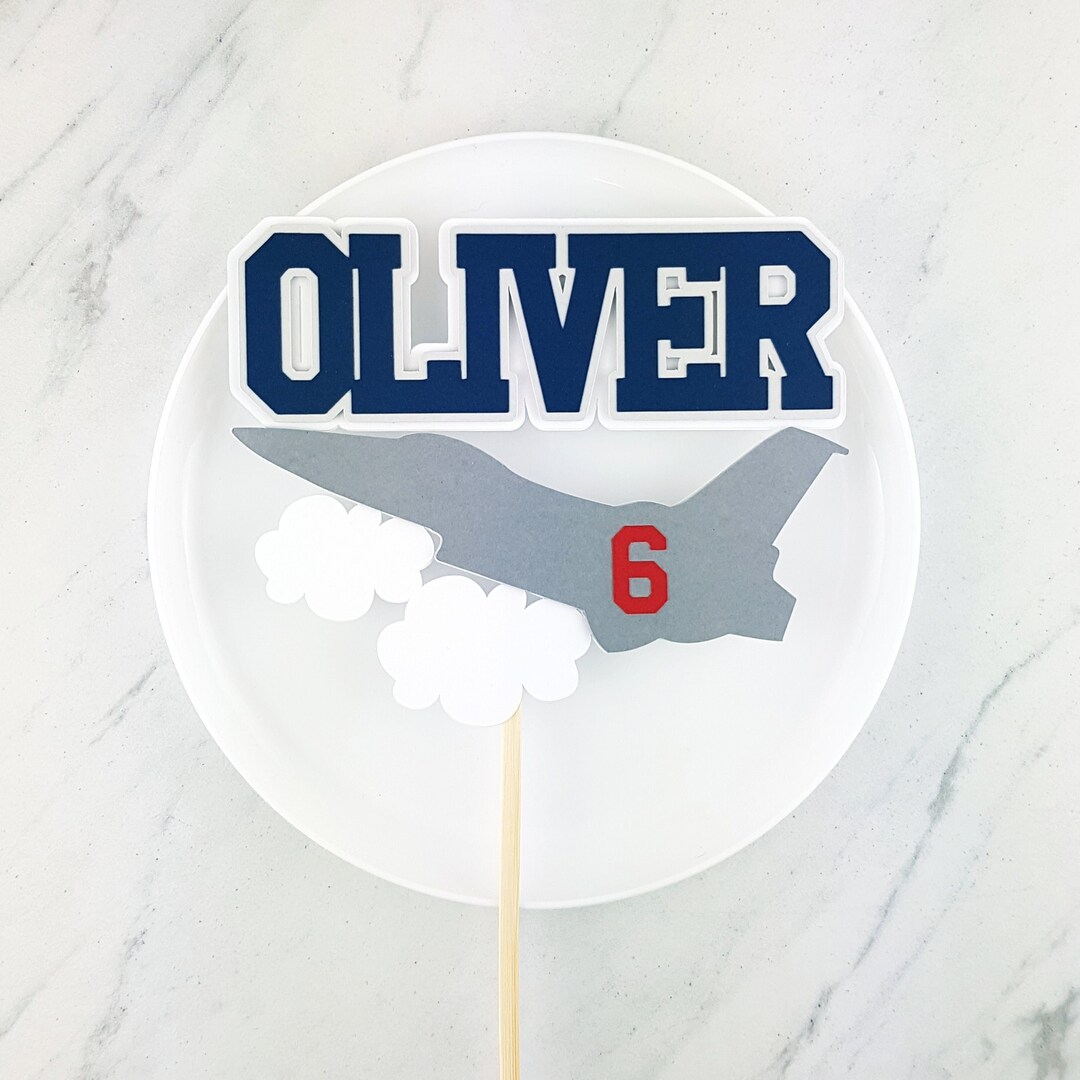 Personalized Jet Fighter Plane Cake Topper. Airplane Cake Topper. Time ...