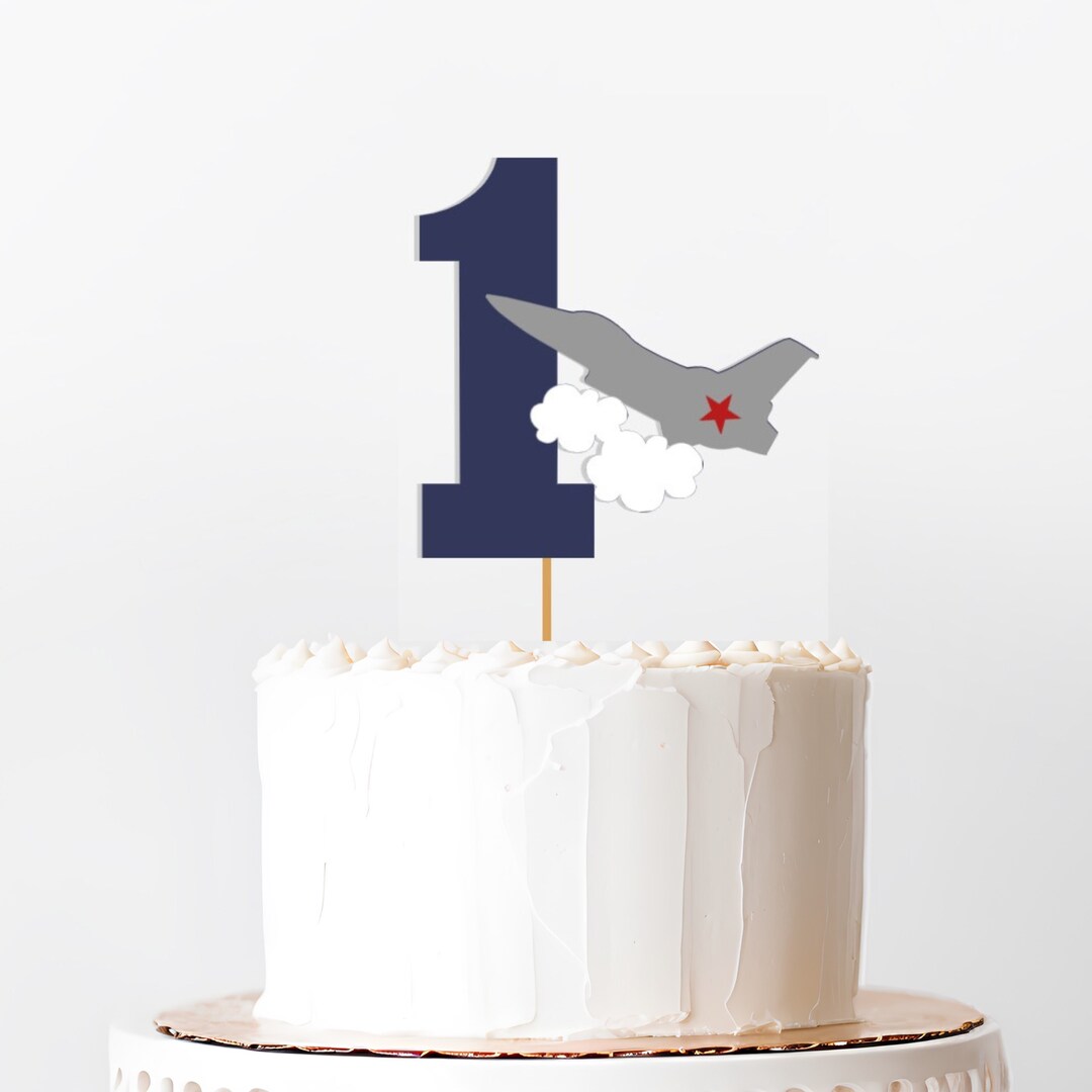 Jet Aircraft Cake Smash Topper. Jet Themed Party Décor. First Birthday ...