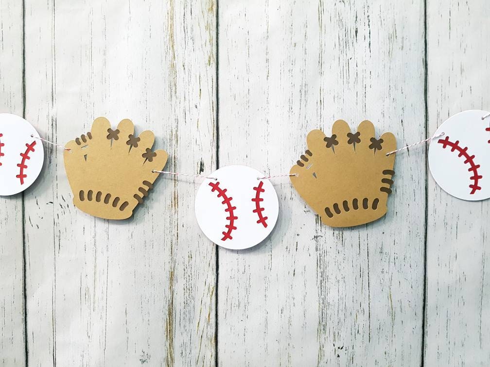 Baseball Party Garland. Baseball Glove and Ball Garland. | Etsy