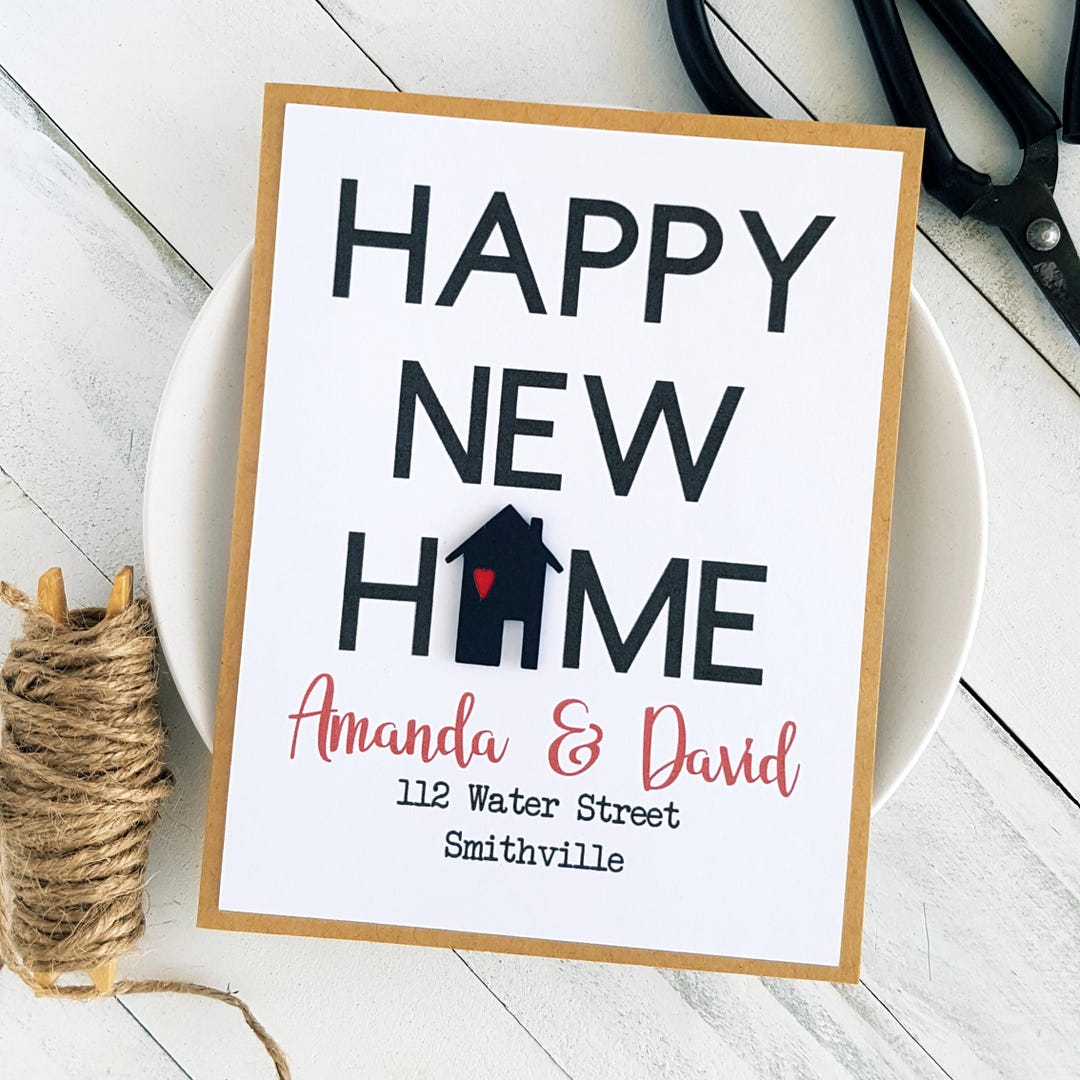 Handmade New Home Congratulations Card. Personalized House ...
