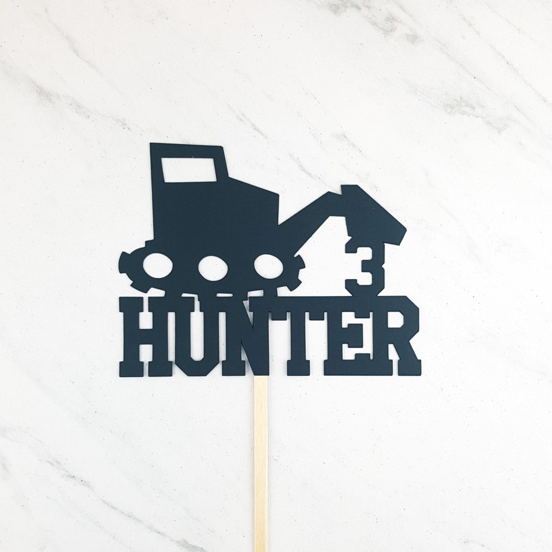 Personalized Construction Vehicle Cake Topper With Name and Age. - Etsy
