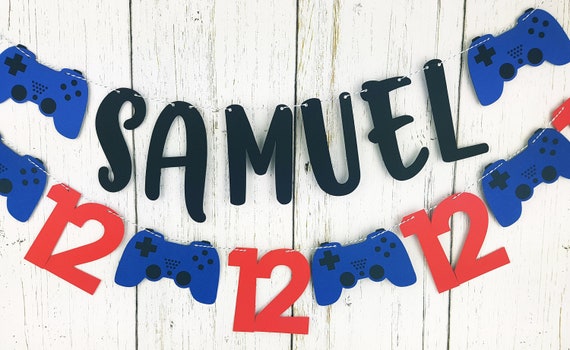 Gamer Party Name Banner. Videogame Birthday Name Banner. | Etsy