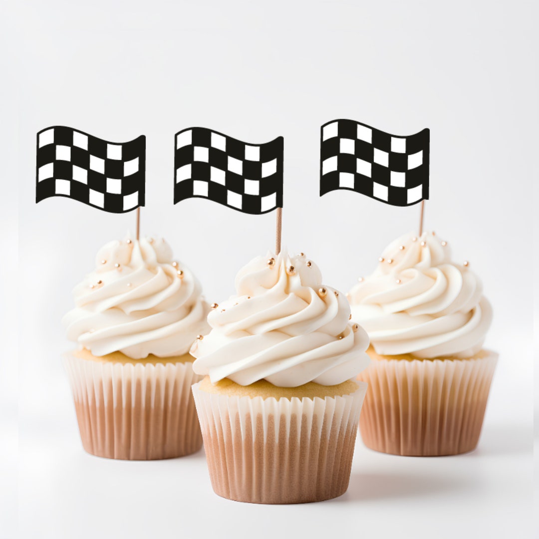 Checkered Flag Cupcake Toppers. Monster Truck Cupcake Toppers. Truck ...
