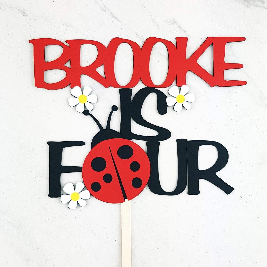 Personalized Fourth Birthday Ladybug Cake Topper. Ladybug Party Decor ...