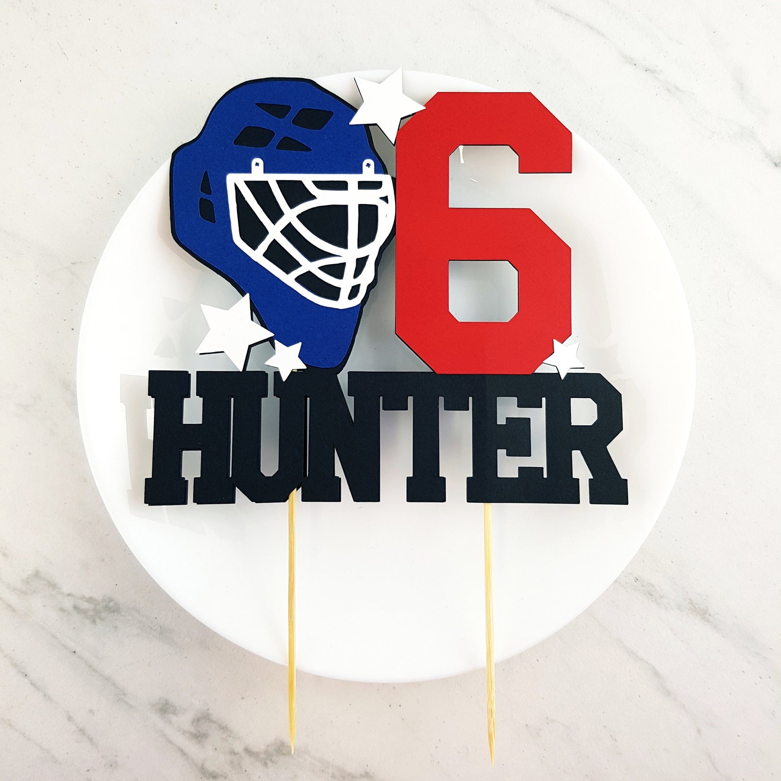 Goalie Mask Birthday Cake Topper Personalized Hockey Cake - Etsy