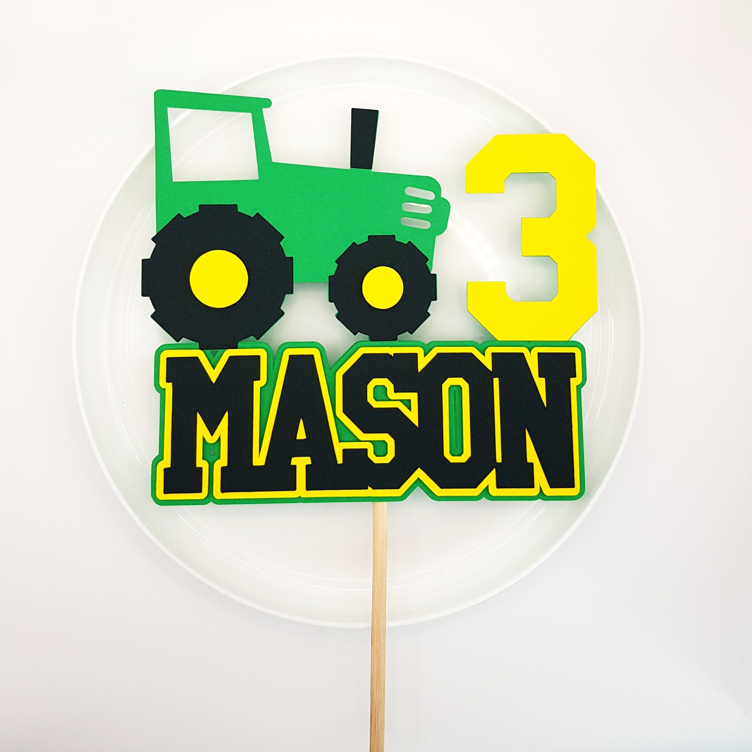 Dimensional Tractor Birthday Cake Topper. Tractor Party Décor. Farm ...