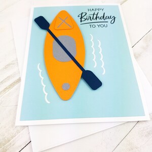 Handmade Kayak Birthday Greeting Card. Dimensional Handmade Card. - Etsy
