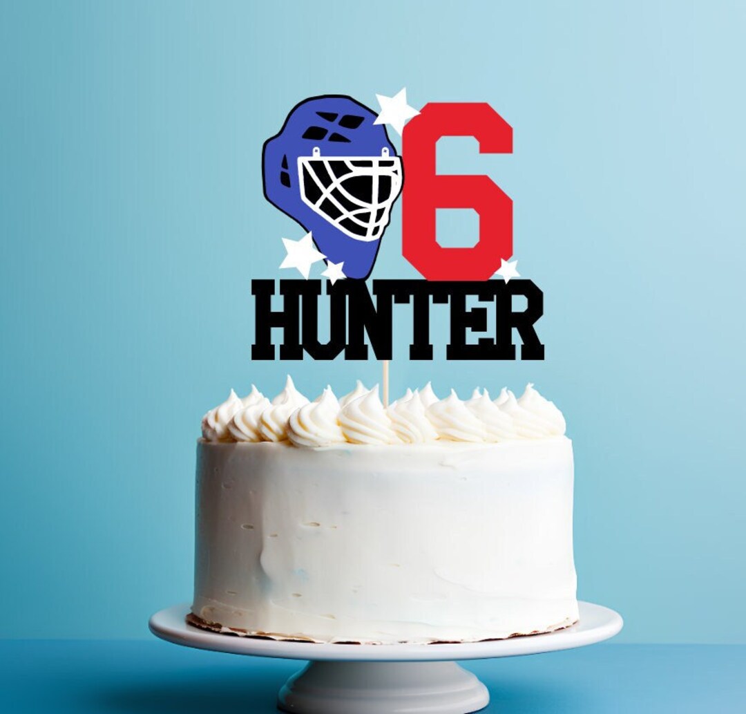 Goalie Mask Birthday Cake Topper Personalized Hockey Cake - Etsy