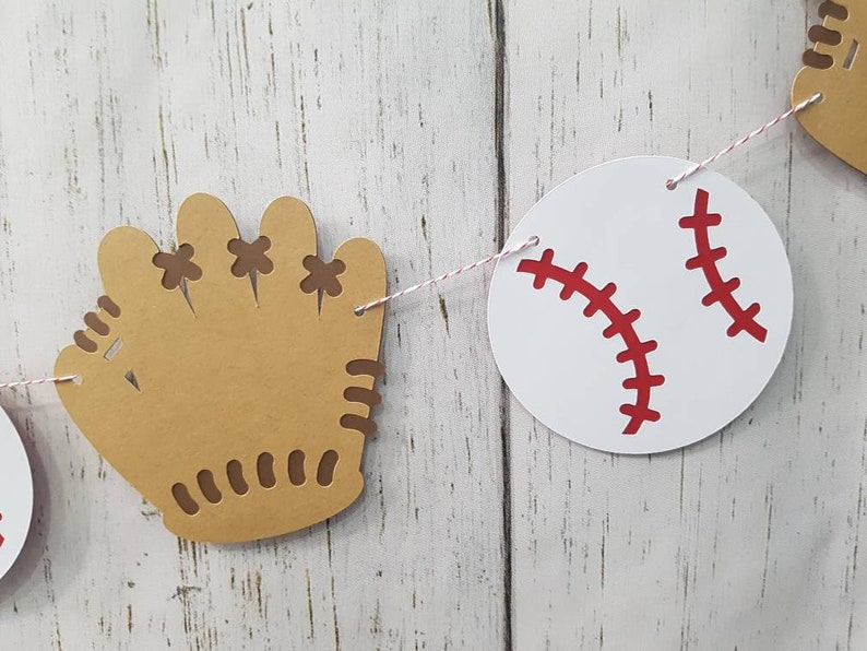 Baseball Party Garland. Baseball Glove and Ball Garland. | Etsy