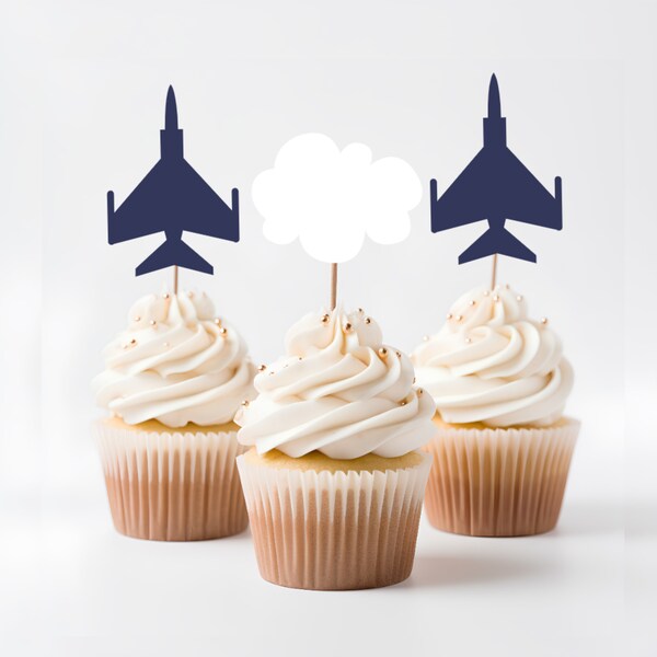 Airplane Cupcake Toppers Printable - Etsy