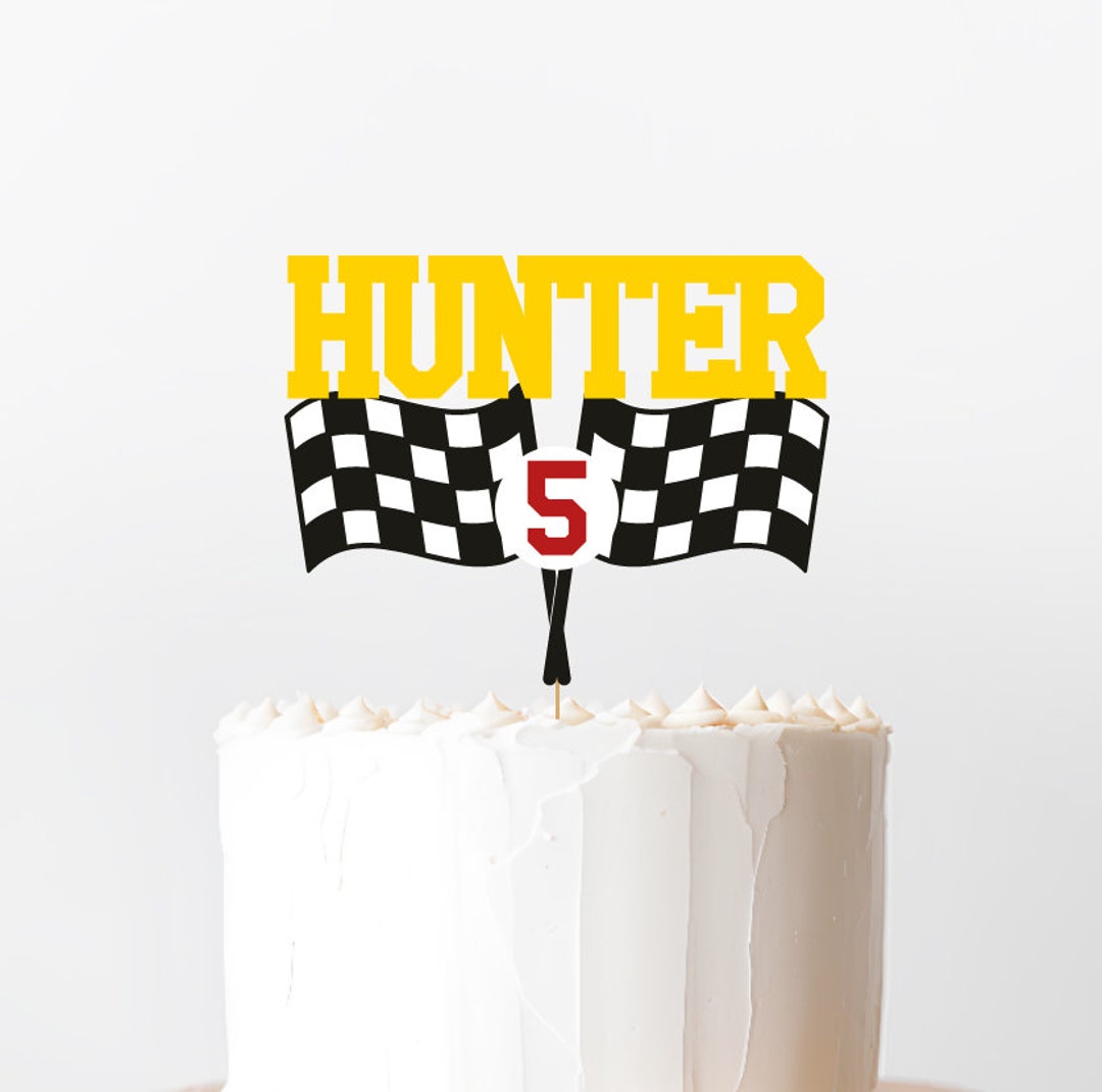 Racing Flags Cake Topper. Truck Birthday Party Decor. Race Car - Etsy