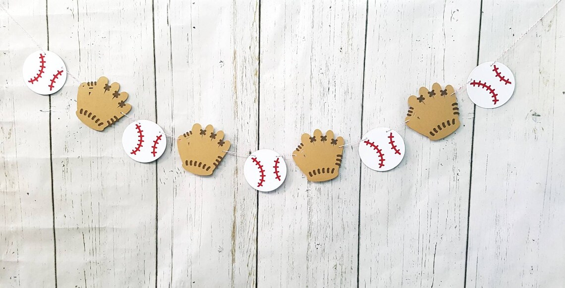 Baseball Party Garland. Baseball Glove and Ball Garland. | Etsy