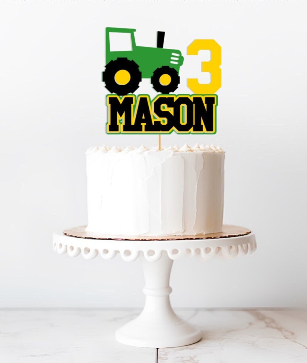 Dimensional Tractor Birthday Cake Topper. Tractor Party Décor. Farm ...