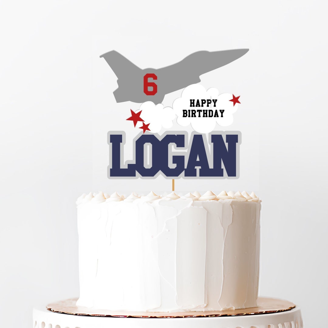 Jet Fighter Plane Cake Topper. Airplane Cake Topper. Time Flies Party ...