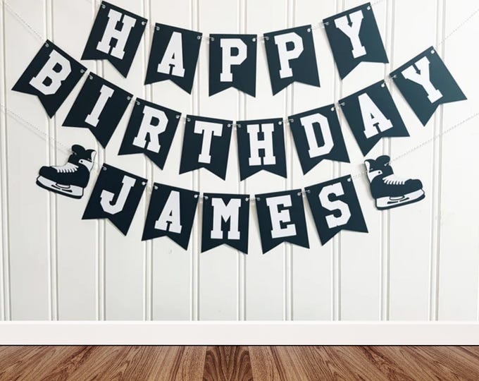 The Great One Banner - Printable Ice Hockey 1st Birthday Party Flag ...