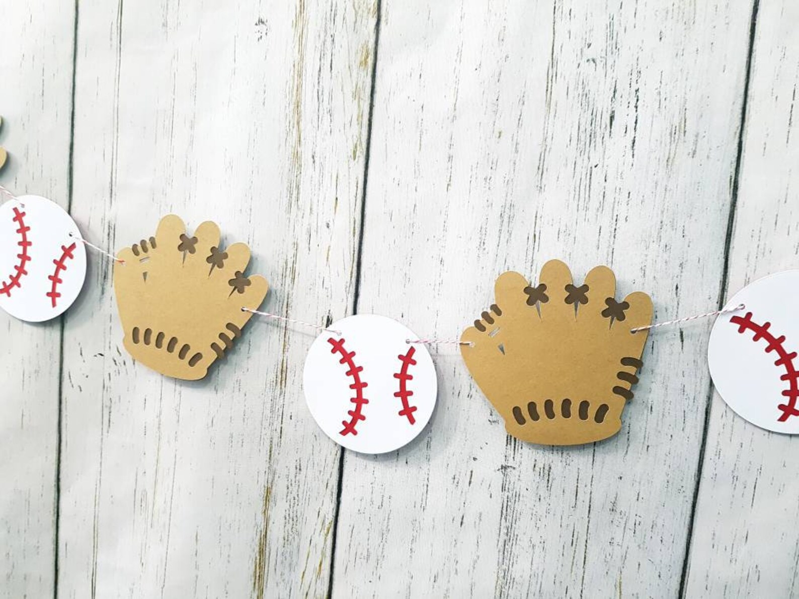 Baseball Party Garland. Baseball Glove and Ball Garland. | Etsy