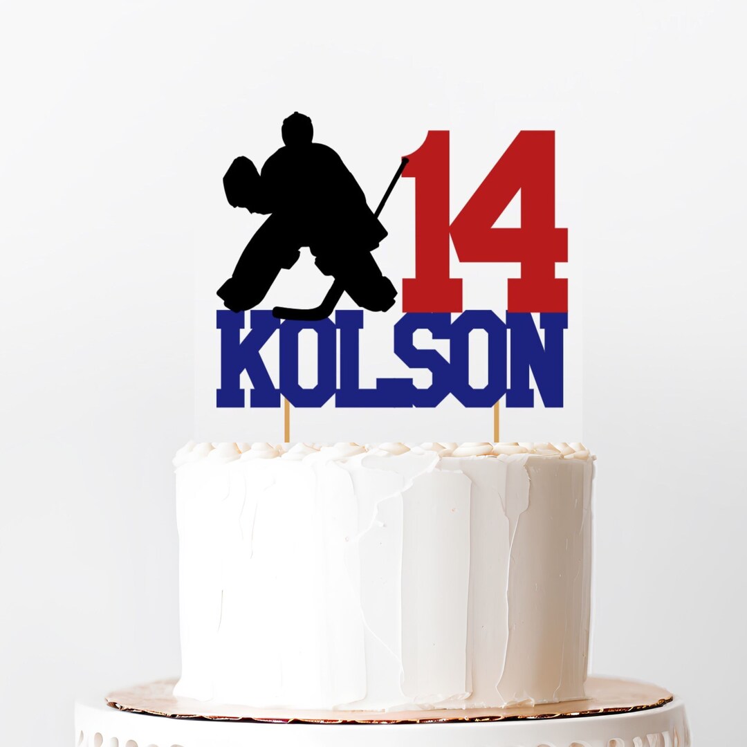 Personalized Goalie Hockey Themed Birthday Cake Topper Hockey Birthday ...