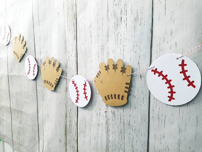 Baseball Party Garland. Baseball Glove and Ball Garland. | Etsy