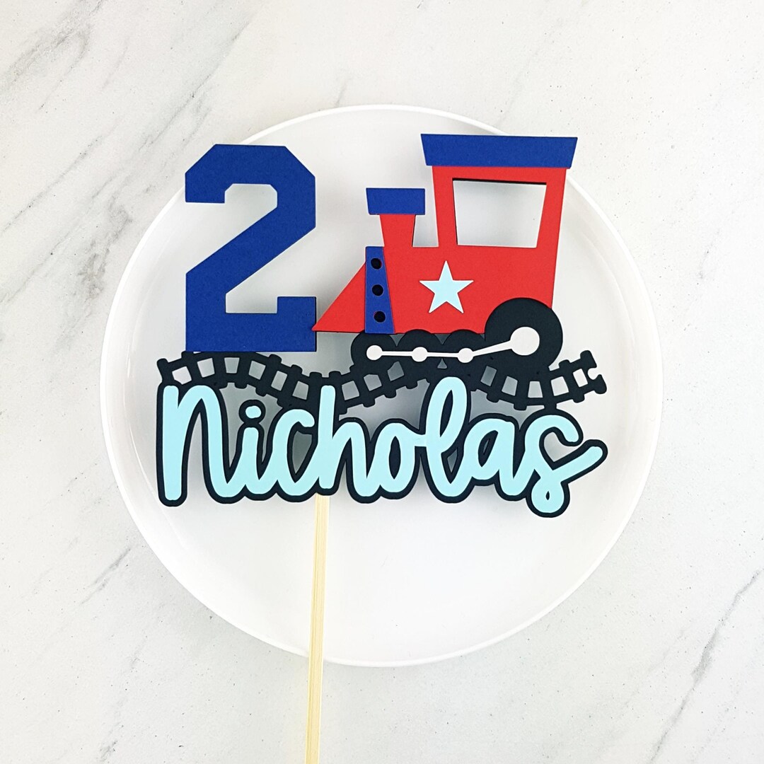 Personalized Cute Train Cake Topper. Dimensional Cake Topper. Train ...