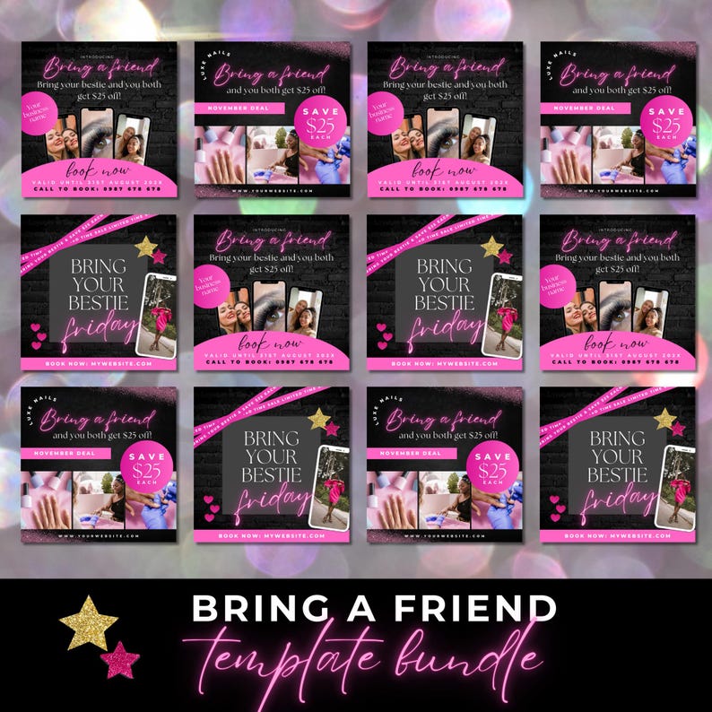 Bring A Friend Flyer & Social Media Posts, Bring Your Bestie Deal Flyer ...