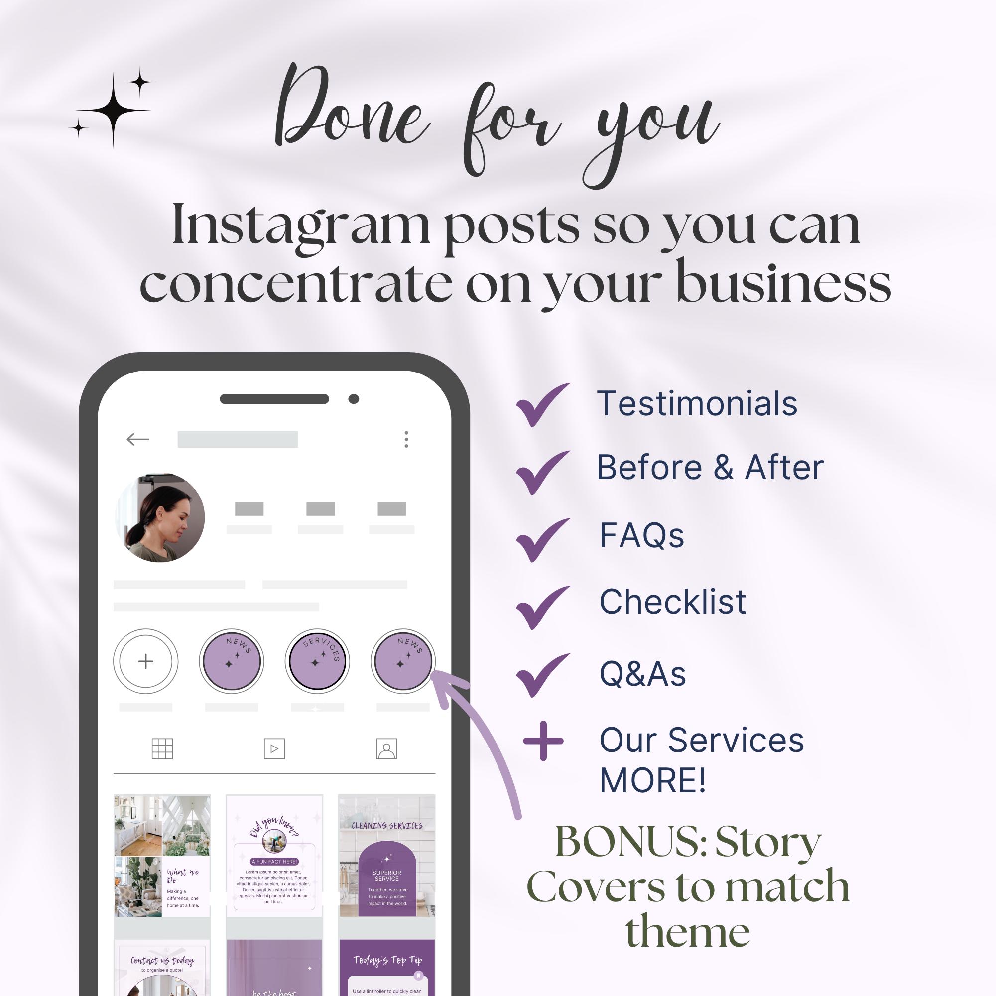Social Media Posts for Cleaners 50 Instagram Templates for Cleaning ...
