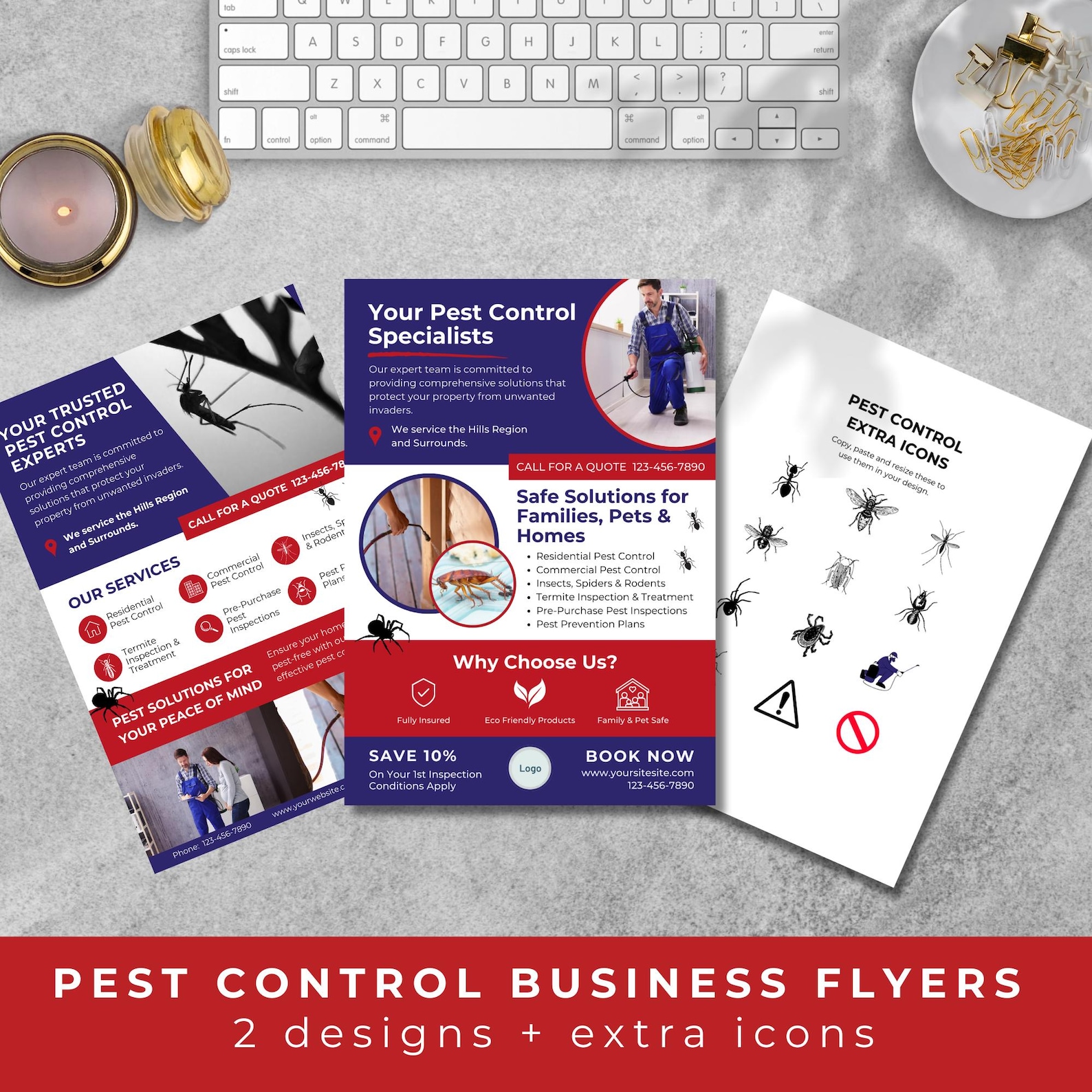 Pest Control Business Flyer Template Designs, Pest Controller Pamphlet ...