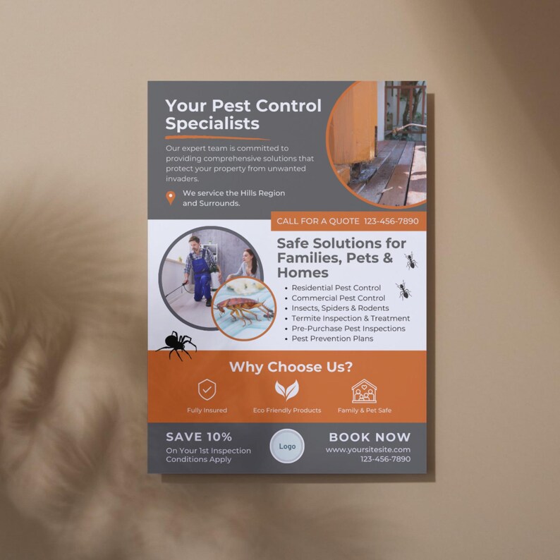 Pest Control Business Flyer Templates: DIY Marketing (A5) (digital ...