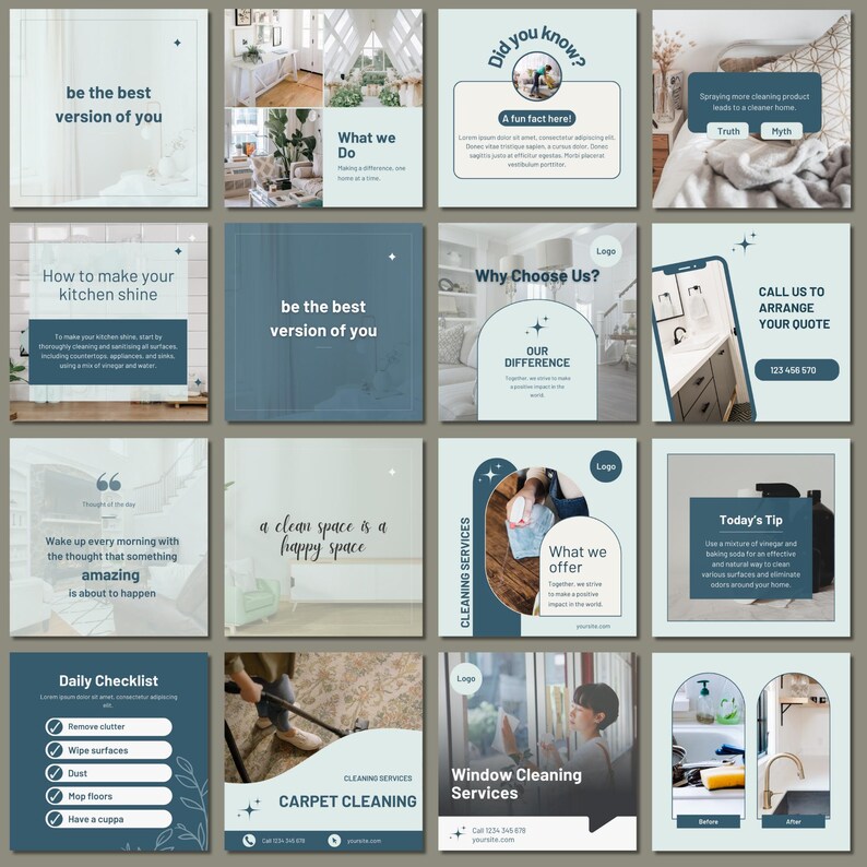 50 Editable Cleaning Instagram Templates, Cleaning Business Social ...