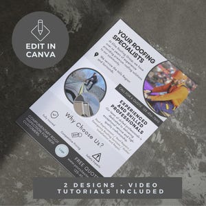 Roofing Business Flyer Template, Roof Repair DIY Pamphlet, Roofing ...