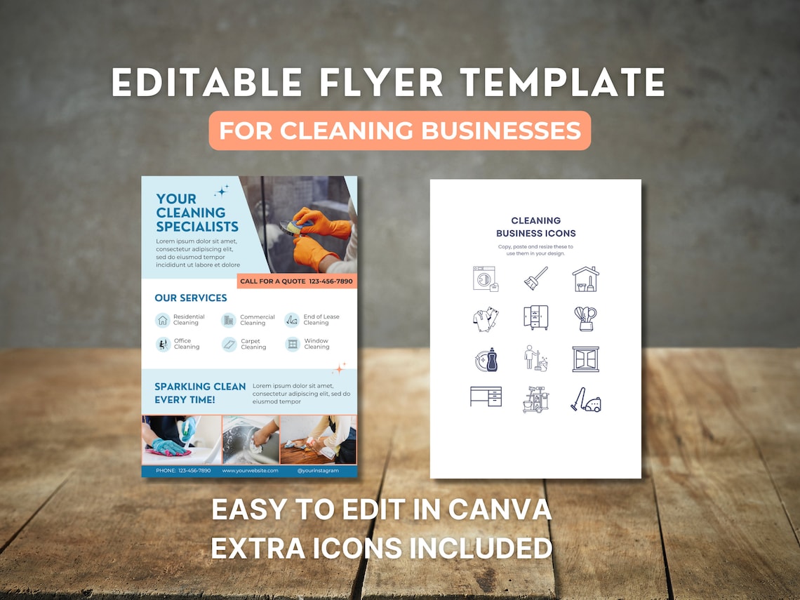 Cleaning Business Flyer Template - INSTANT DOWNLOAD - Cleaning Business ...