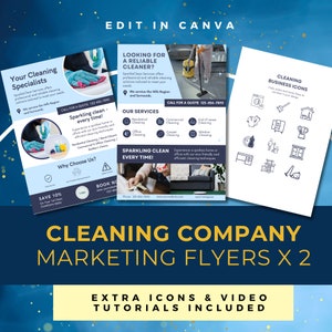 Cleaning Business Flyers Template, Home and Office Cleaner Pamphlet, DIY Flyer Template Design ...