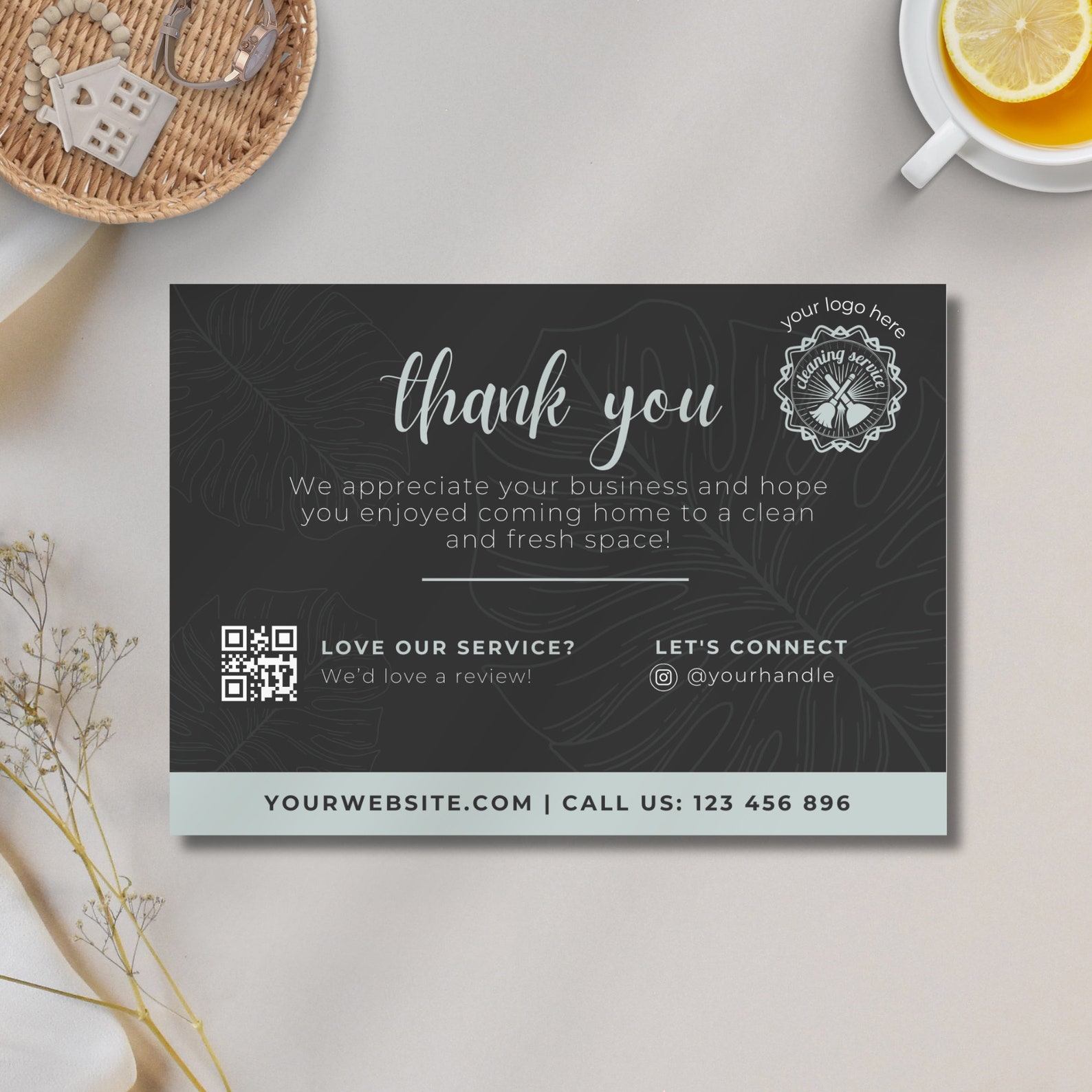 Cleaning Business Thank You Card Template, Cleaner Business Calling ...
