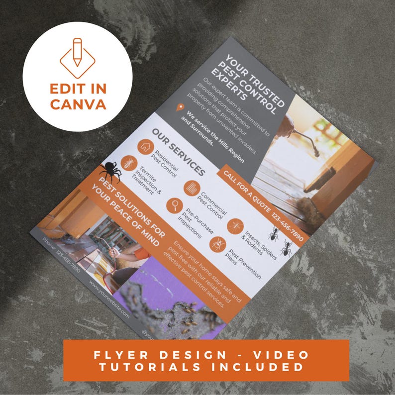 Pest Control Business Flyer Templates: DIY Marketing (A5) (digital ...