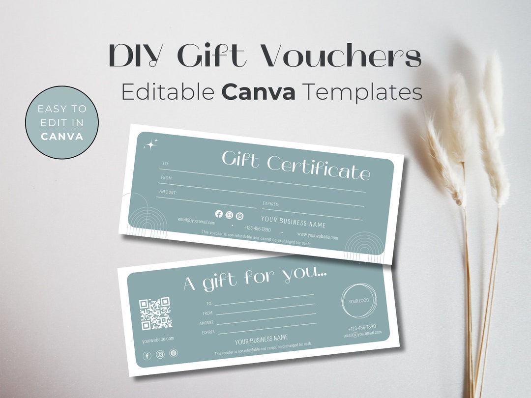 Gift Voucher Templates - DIY Printable Gift Certificates, Editable ...