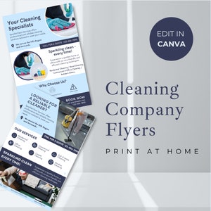 Cleaning Business Flyers Template, Home and Office Cleaner Pamphlet, DIY Flyer Template Design ...
