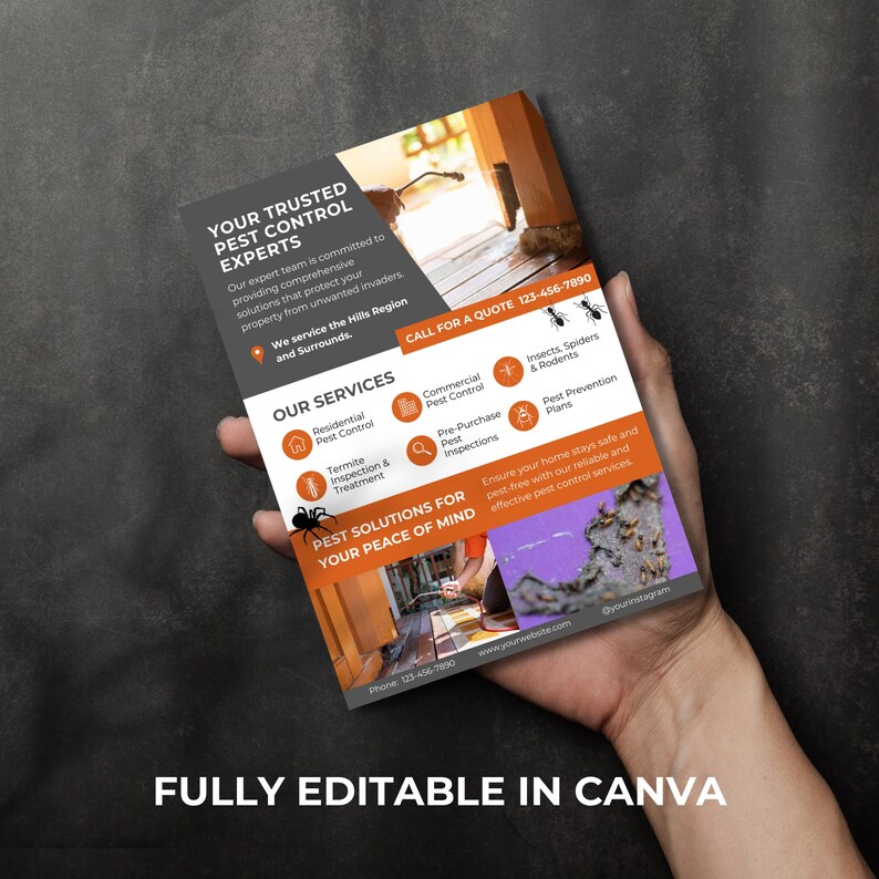 Pest Control Business Flyer Templates: DIY Marketing (A5) (digital ...