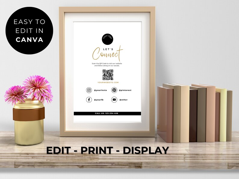 Interactive Scan to Connect Sign, Personalized QR Code Social Media ...