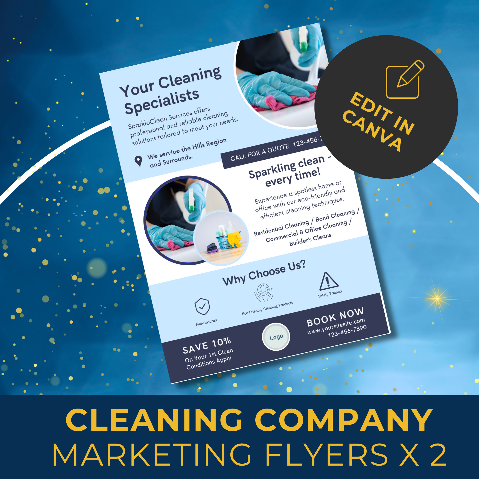 Cleaning Business Flyers Template, Home and Office Cleaner Pamphlet ...
