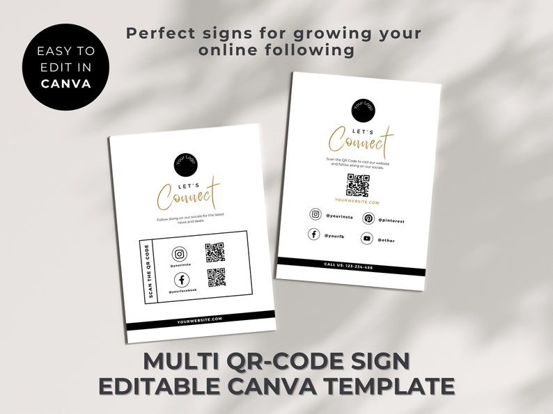 Interactive Scan to Connect Sign, Personalized QR Code Social Media ...