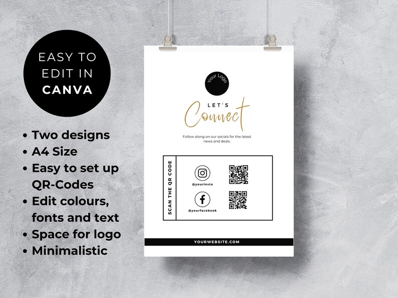 Interactive Scan to Connect Sign, Personalized QR Code Social Media ...