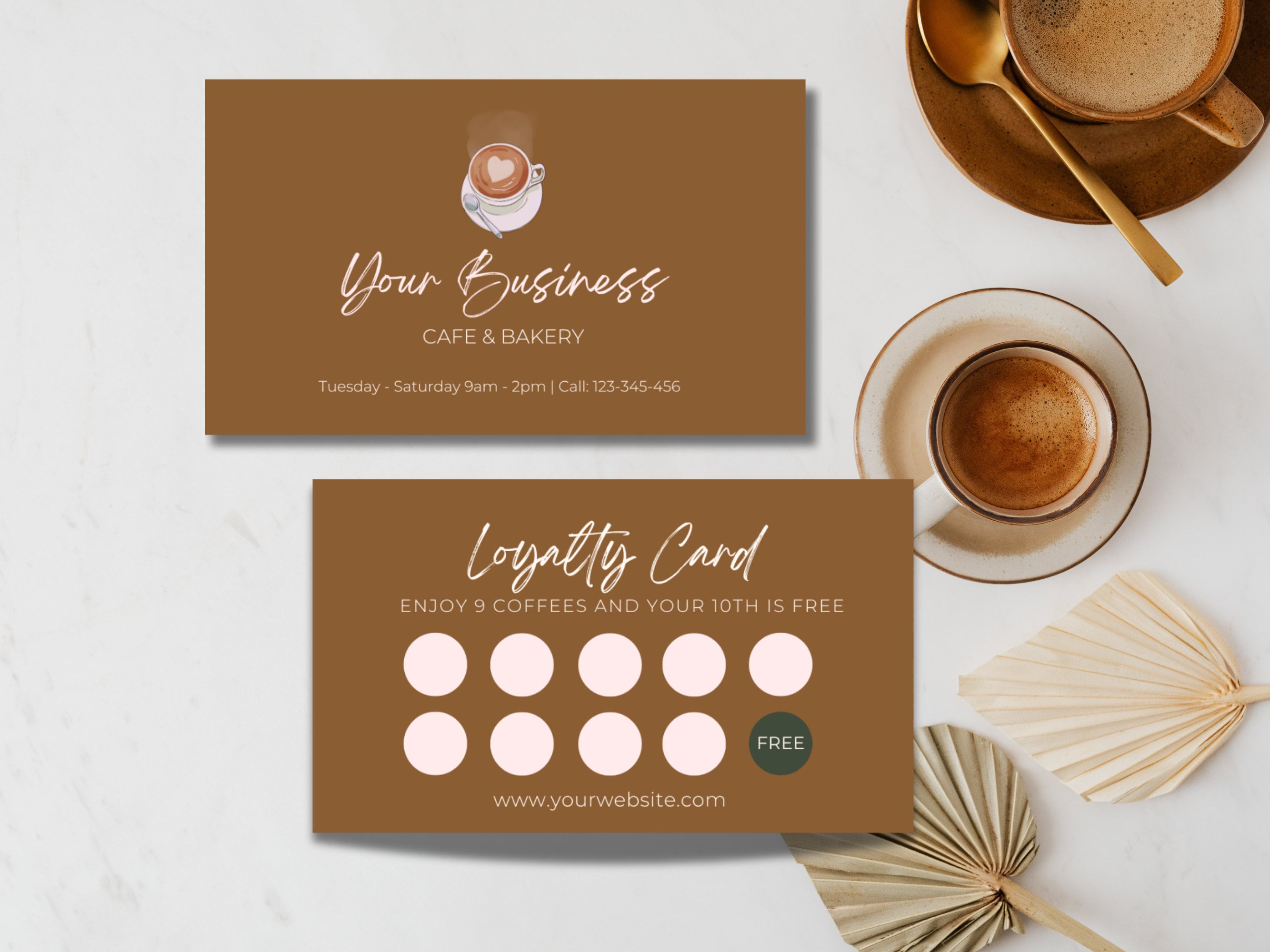 Coffee Shop Loyalty Card Template - INSTANT DOWNLOAD - DIY Printable ...